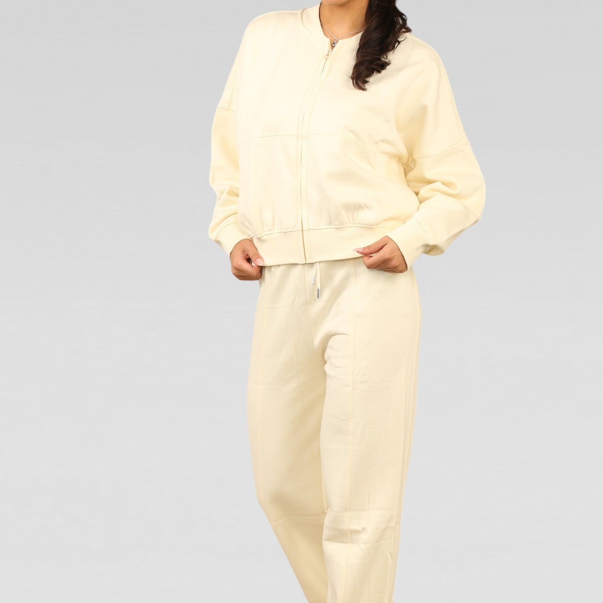 Cream Bomber Jacket Tracksuit – Miss Passion