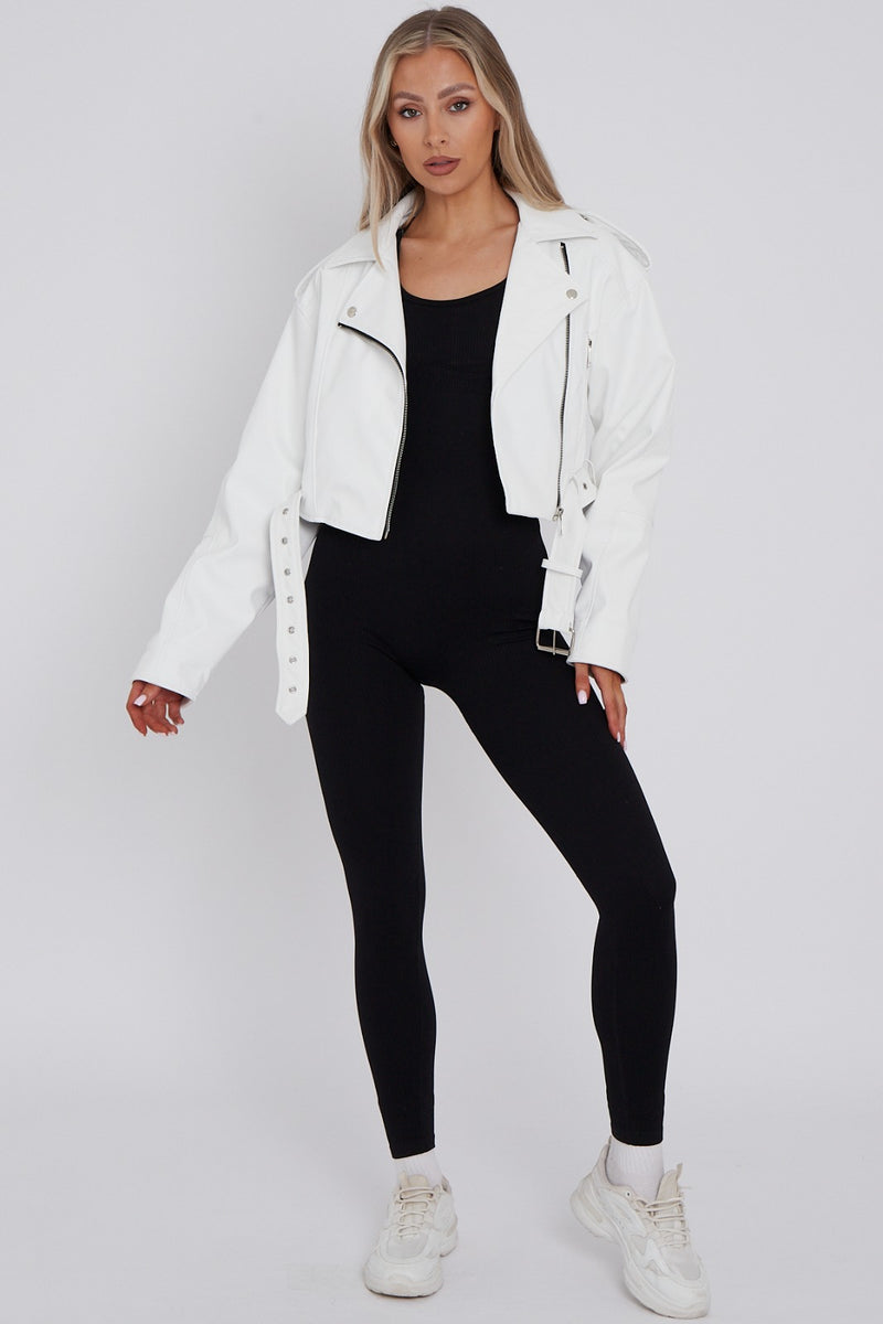 White Faux Leather Jacket – Miss Passion